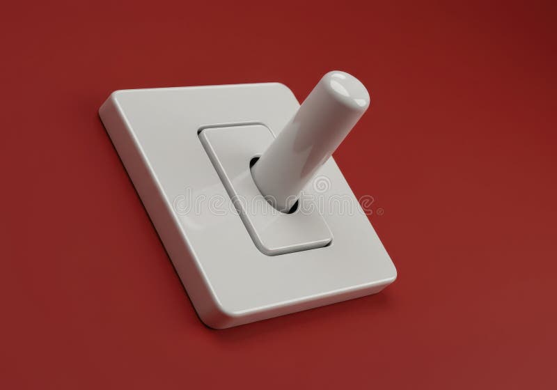 Flipped Switch Close-up on Red Background in Off Position Stock ...