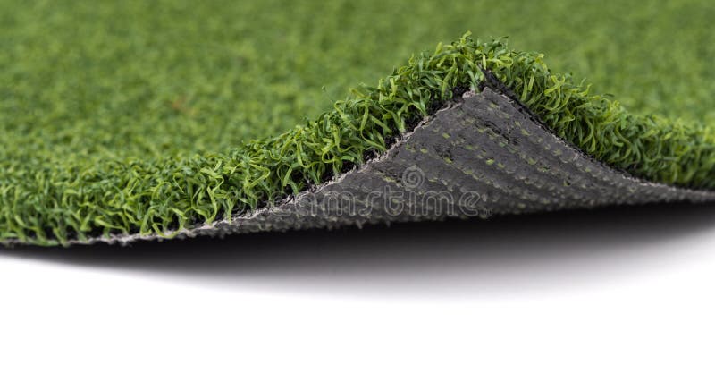 Flipped Up Section of Artificial Turf Grass on White Background Stock ...