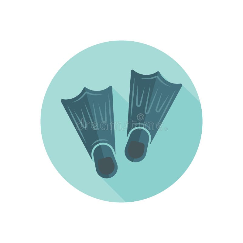 Flippers Isolated Vector Round Flat Icon Stock Vector - Illustration of ...