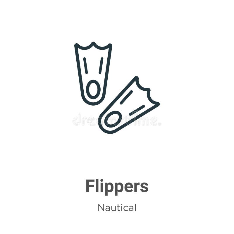 Flippers Outline Vector Icon. Thin Line Black Flippers Icon, Flat ...