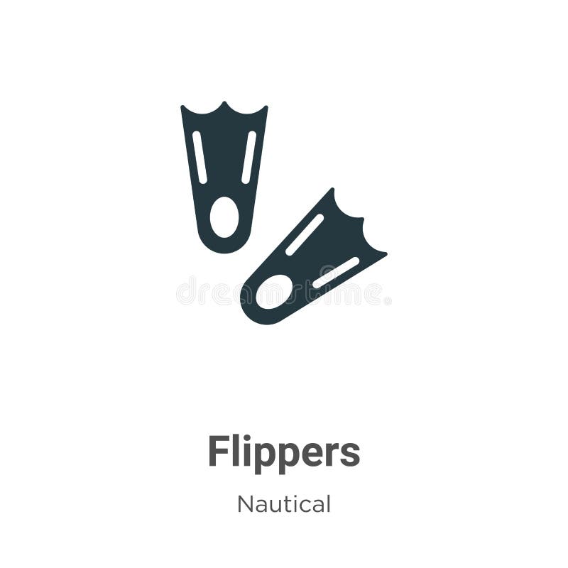 Flippers Vector Icon on White Background. Flat Vector Flippers Icon ...