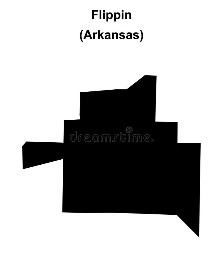 Flippin outline map stock vector. Illustration of arkansas - 385906030