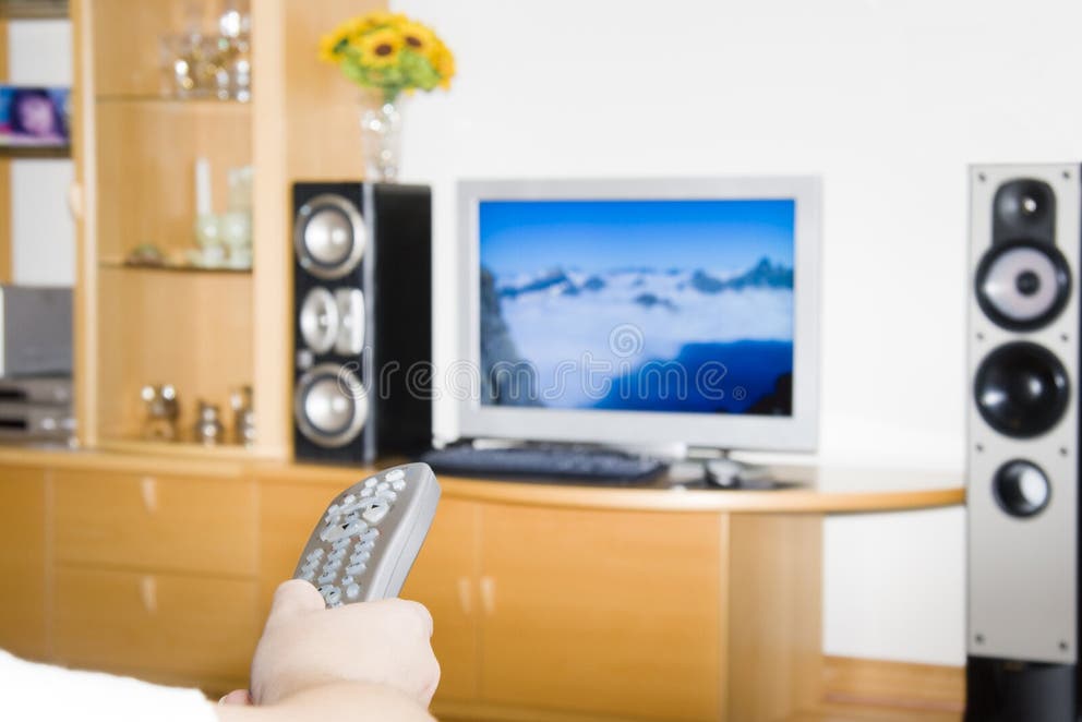 Flipping channels stock photo. Image of remote, couch - 3665832