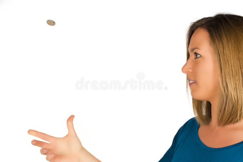 Flipping a coin stock photo. Image of toss, flipping - 23926868