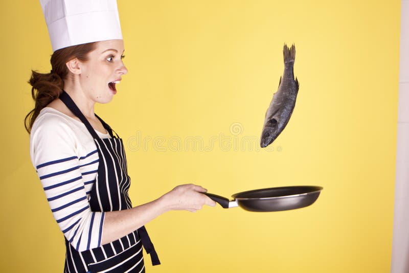 Flipping fish. stock image. Image of dinner, adults, headgear - 22958045