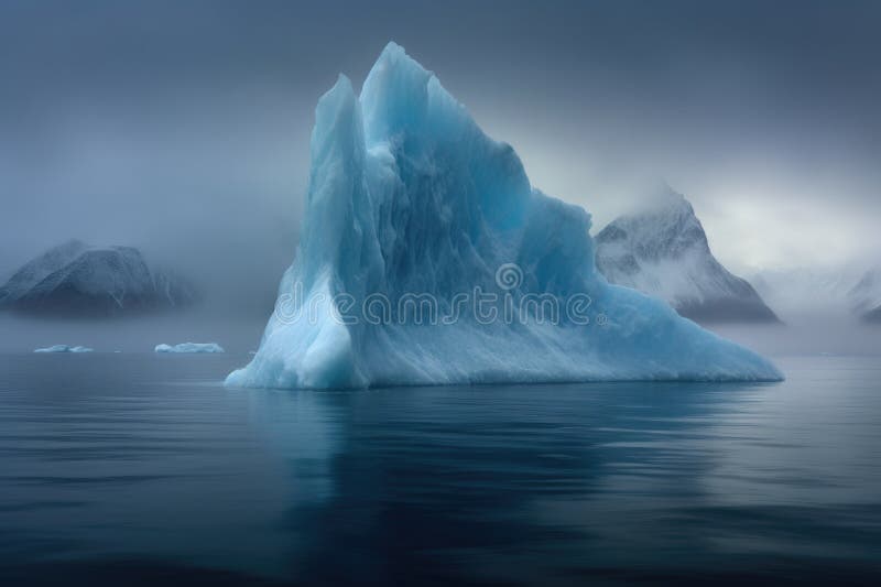 Flipping Iceberg with a Glacial Backdrop Stock Illustration ...