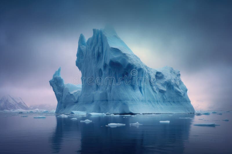 Flipping Iceberg with a Glacial Backdrop Stock Illustration ...
