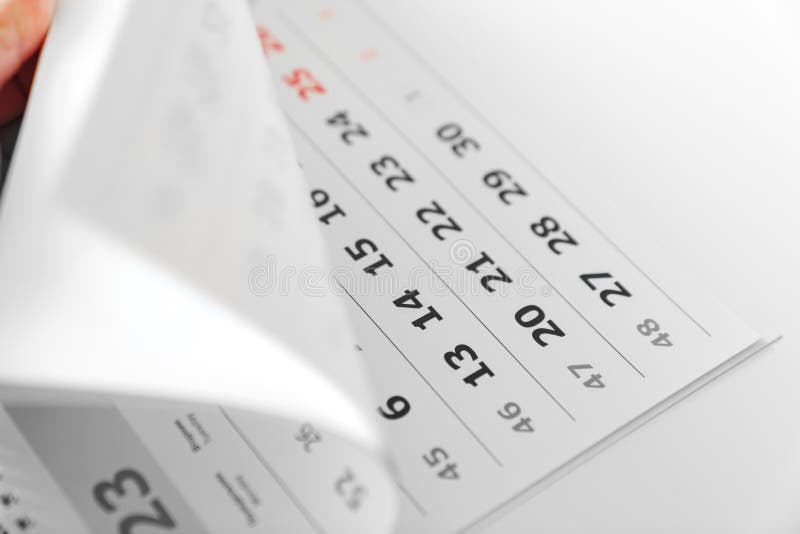 Flipping through the Pages of the Flip Calendar. Stock Image - Image of ...
