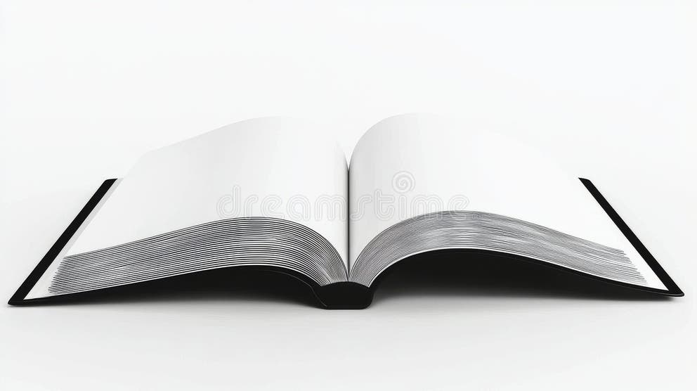 Flipping Pages in a Realistic Mockup of an Open Book Stock Image ...