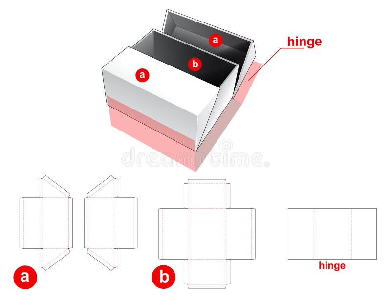 Middle Opening Box with Insert Die Cut Template Stock Vector ...