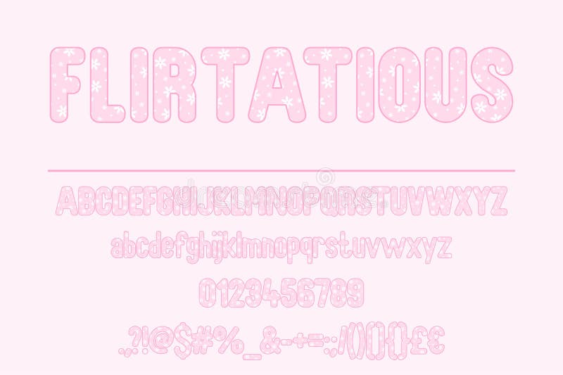 Flirtatious Coquette Color Font Set Stock Vector - Illustration of ...