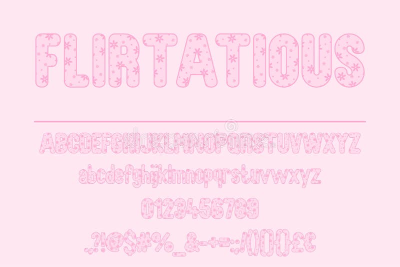 Flirtatious Coquette Color Font Set - Stylish Typography Design Stock ...
