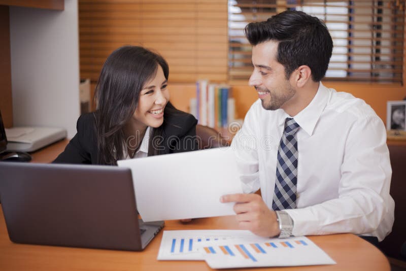 Flirting at the office stock photo. Image of document - 34488386