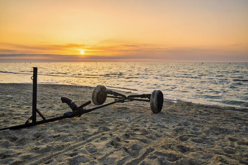 Flitches for Boats on the Beach, Dawn Stock Image - Image of flitches ...