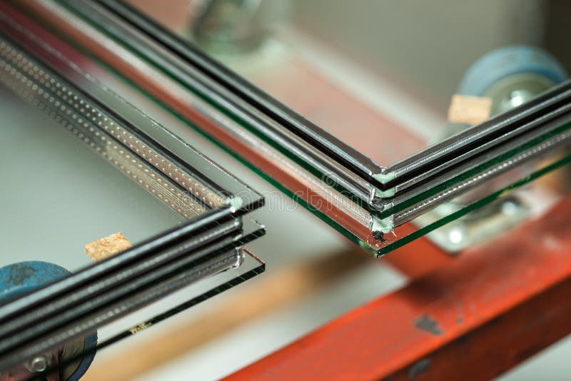 Double Glazed Glass Window Stacked and Ready for Build in Stock Image ...