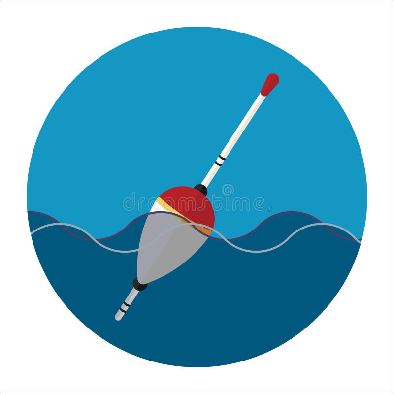 Float Icon, Fishing Concept, Waves Float, Flat Style, Image Stock ...