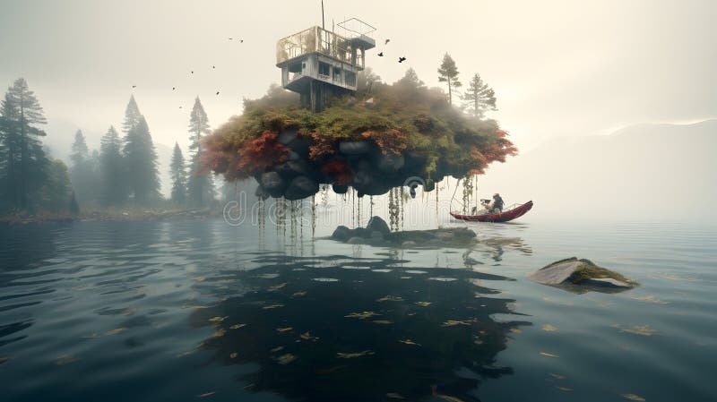 Float landscape stock illustration. Illustration of waterway - 299741760