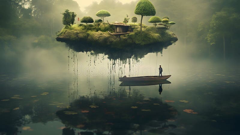 Float landscape stock illustration. Illustration of tree - 299742110