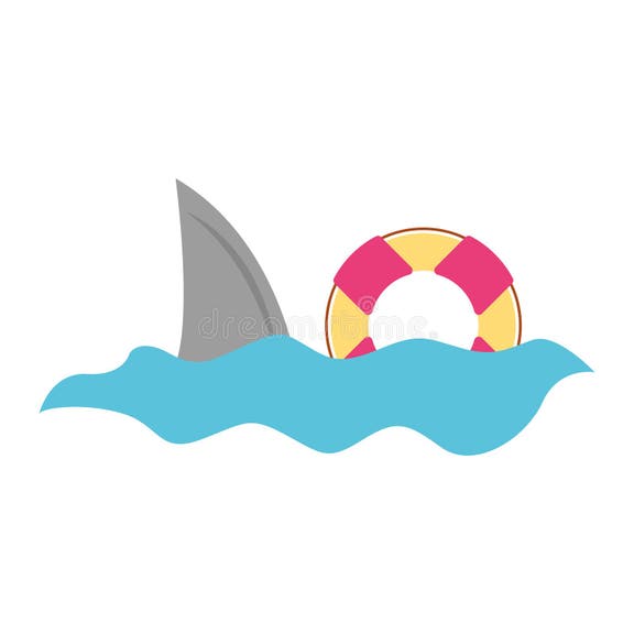 Float lifeguard with shark stock vector. Illustration of dangerous ...