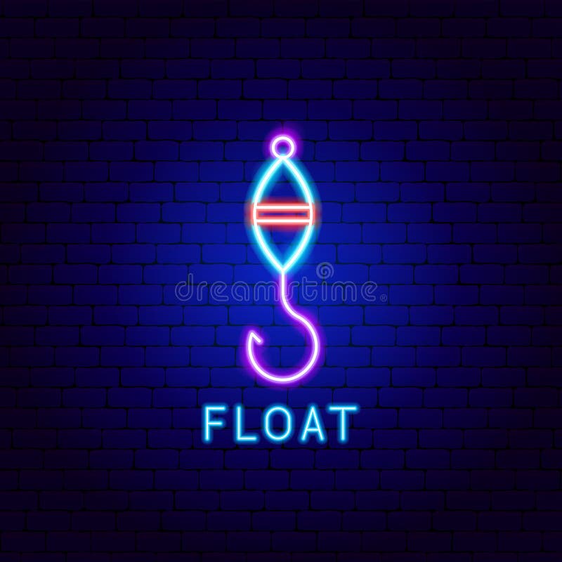 Float Neon Label stock vector. Illustration of angler - 250972282