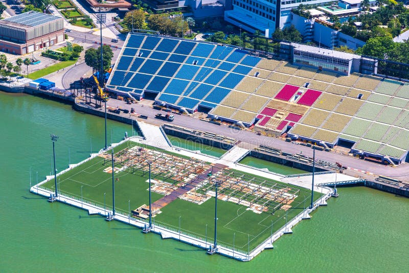Float stadium in Singapore stock image. Image of architecture - 125126989