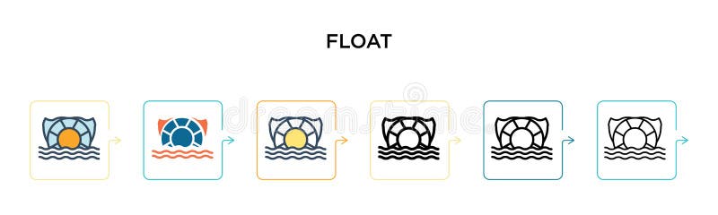 Float Vector Icon in 6 Different Modern Styles. Black, Two Colored ...