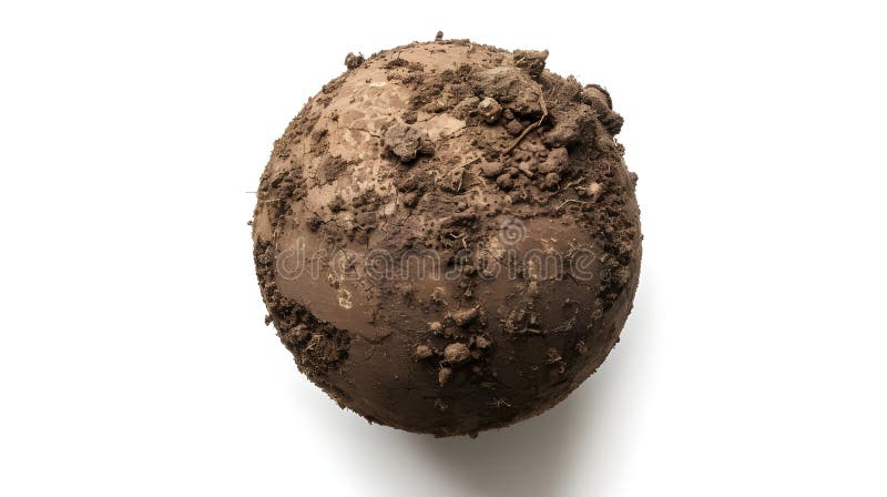 Floated Round Dirt Ball Isolate on White Background Stock Illustration ...