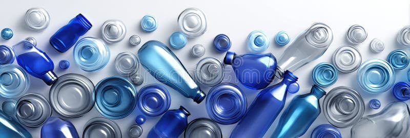 Floating Abstract 3D Plastic Bottles Create a Conceptual Layout on a ...