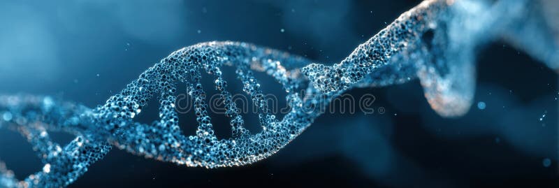 Floating Abstract DNA Helix in Clean Blue Space Illustrates the ...