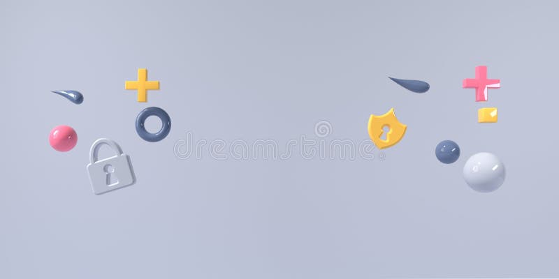 Floating Abstract Geometric Shapes - 3D Stock Illustration ...