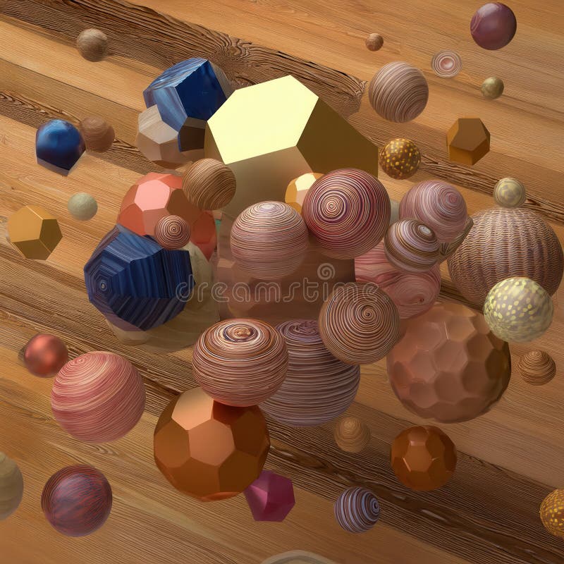 Floating Abstract Geometric Shapes and Fluid Forms Create a Dynamic ...