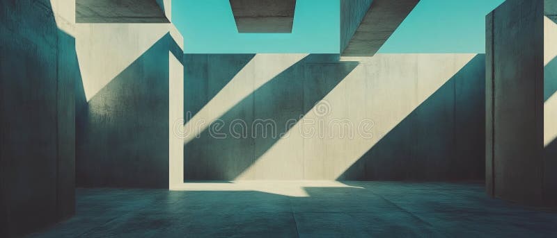Floating Abstract Shapes Create a Serene Atmosphere in Empty Space with ...