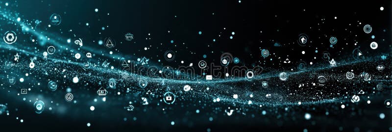 Floating AI Assistant Icons Create a Constellation in the Vastness of ...