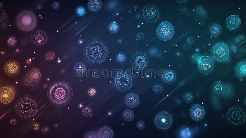 Floating AI Assistant Icons Create a Digital Constellation in the ...