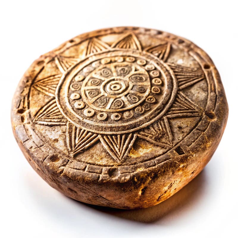 Floating Ancient Artifact with Mysterious Engravings Stock Illustration ...