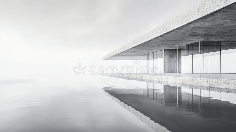 Floating Architectural Structure in Infinite White Minimalist Design ...