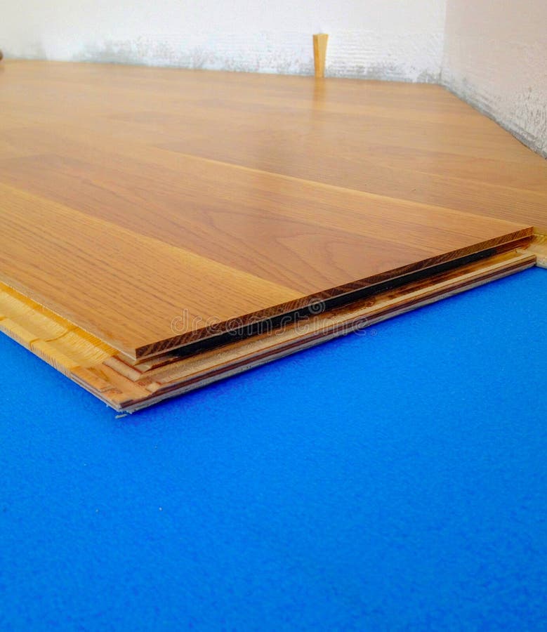 Floating Assembly of Oak Parquet Stock Image - Image of floating ...
