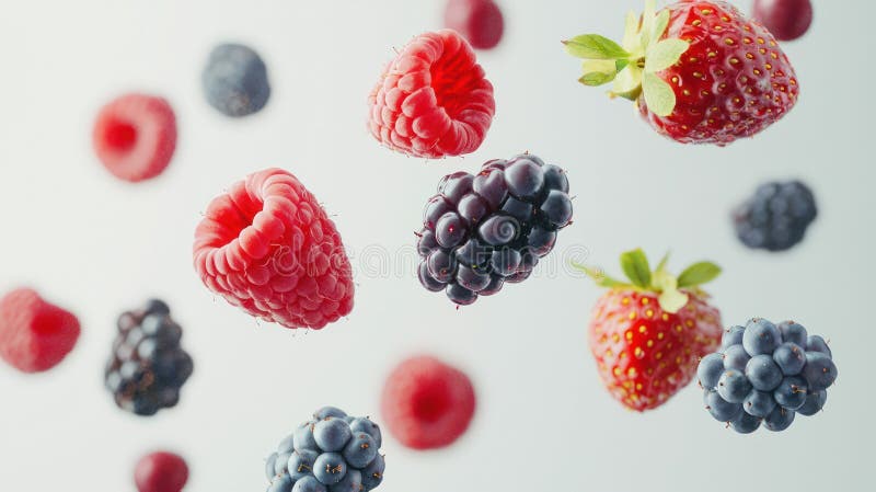 Floating Assorted Berries stock illustration. Illustration of nature ...