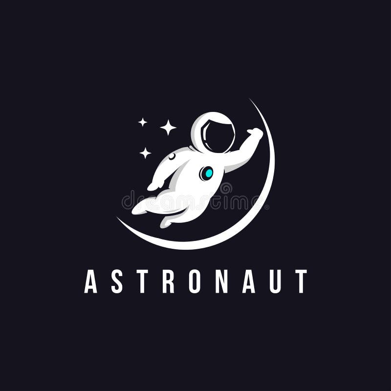 Floating Astronaut in Space Logo Vector Icon Stock Vector ...