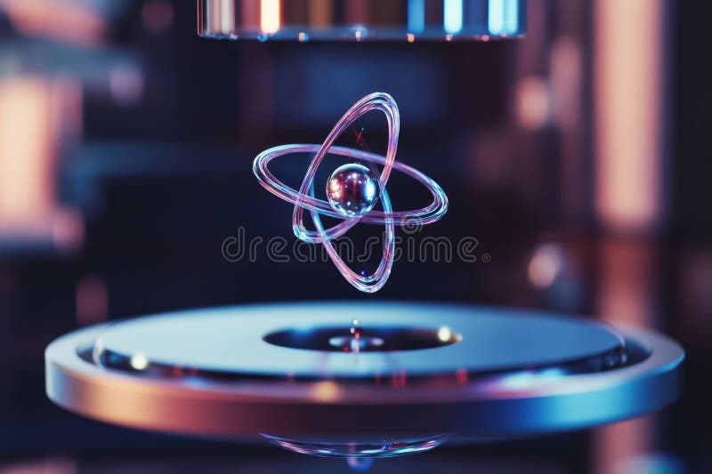 Floating Atom Model Showcasing Magnetic Levitation in a High-tech ...