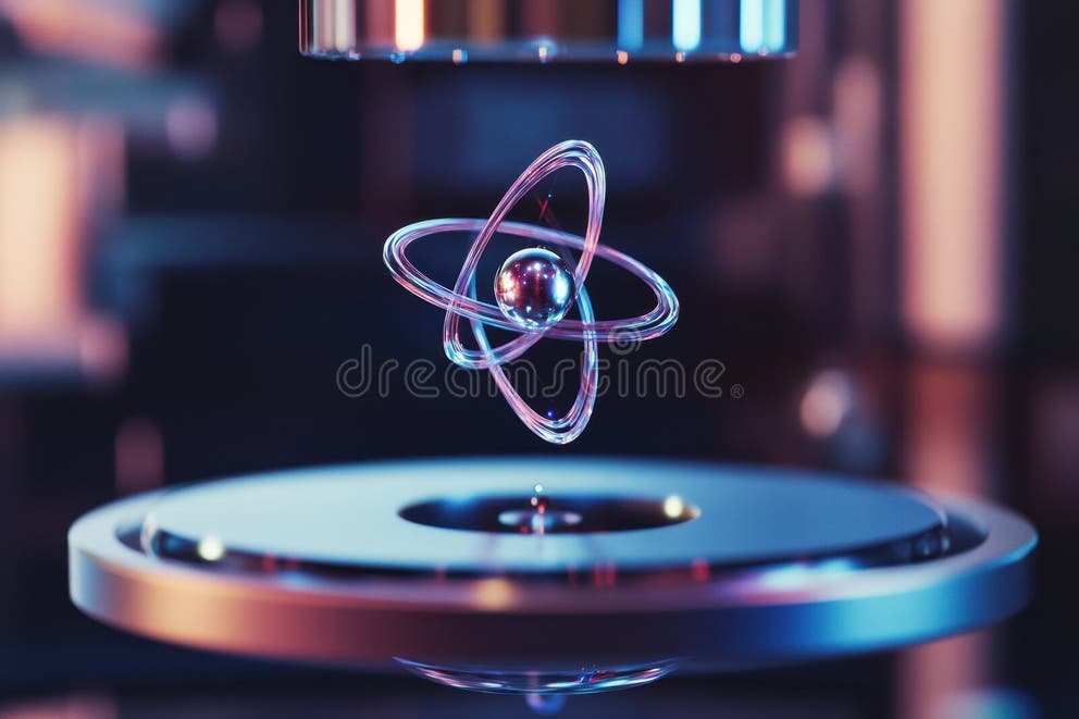 Floating Atom Model Showcasing Magnetic Levitation in a High-tech ...