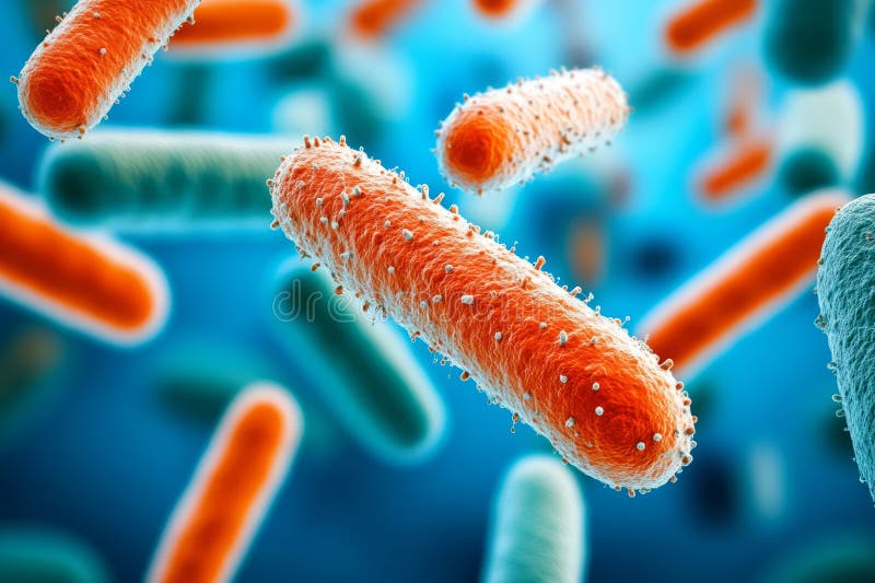 Floating Bacteria Cells Under Microscope Stock Photo - Image of science ...