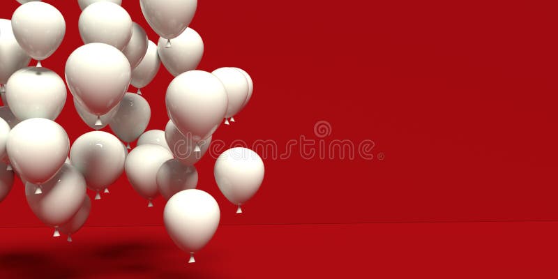 Floating Balloons on a Colored Background - 3D Stock Illustration ...
