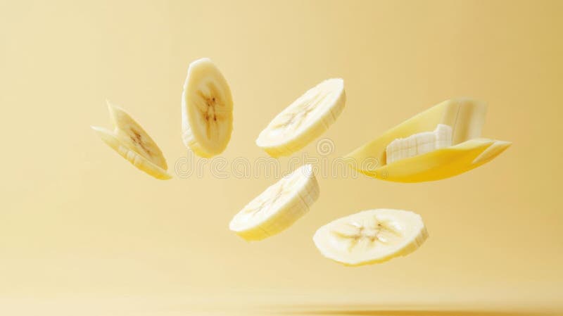 Floating Banana Slices, a Fresh Fruit Image Stock Illustration ...