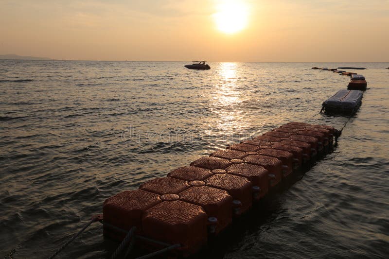 Floating barriers editorial photo. Image of color, ocean - 52227001