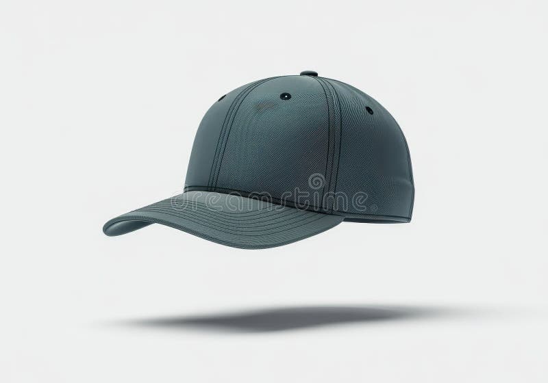 A Floating Baseball Cap with a Curved Brim, on a Solid White Background ...