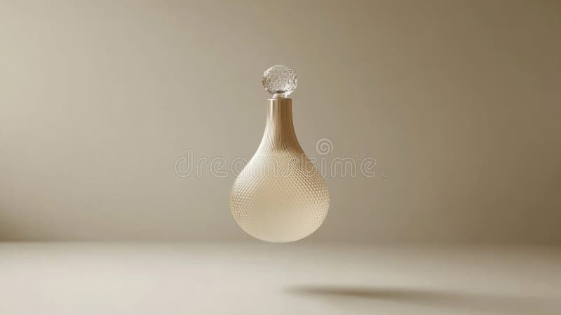 Floating Beige Glass Perfume Bottle Stock Illustration - Illustration ...