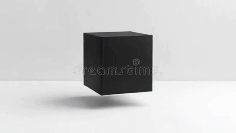 Floating Black Cube Casting Soft Shadows on White Surface Stock Video - Video of design ...