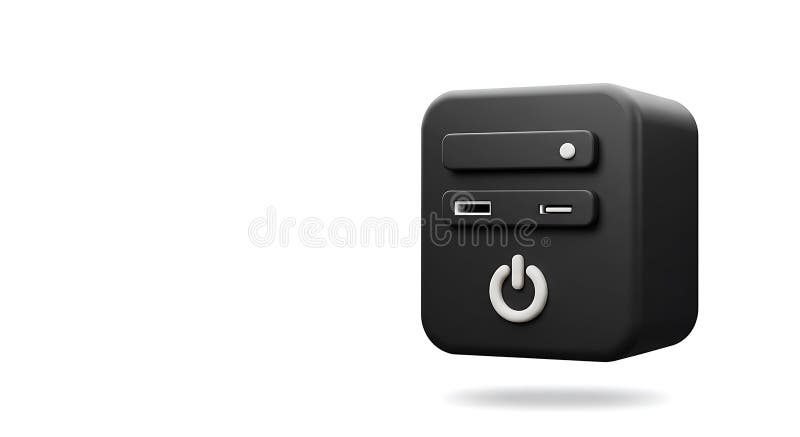 A Floating Black Cube Features Computer System Elements on One Face ...