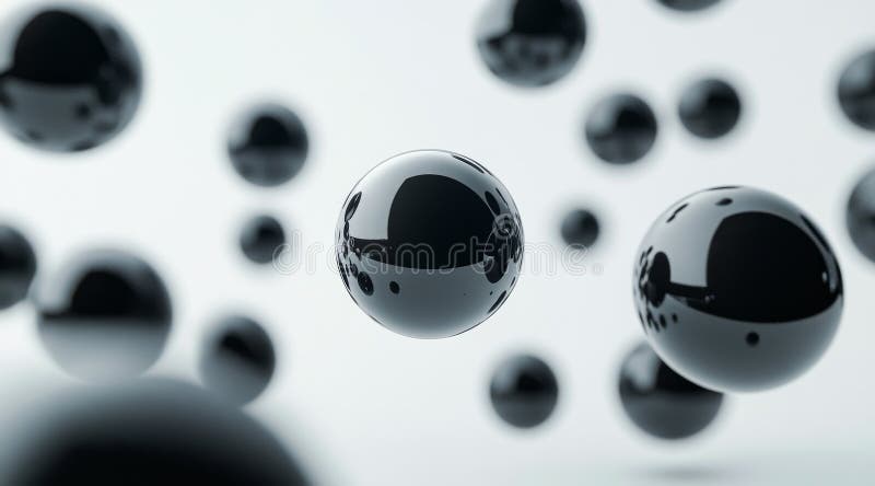 Floating Black Spheres Create an Artistic Display Against a Light ...